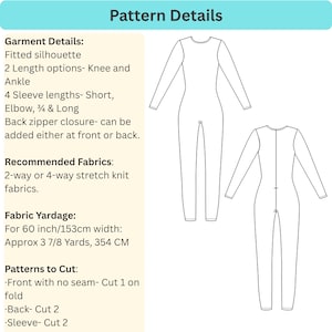 Women's Seamless Catsuit Sewing Pattern: No Front Seam Bodysuit Sloper ...