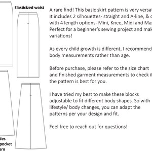 Girls Basic Skirt PDF Pattern Kids Basic Block Pdf, Children Block ...