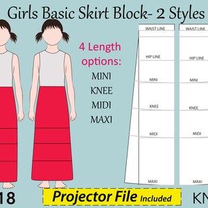 Girls Basic Skirt PDF Pattern Kids Basic Block Pdf Children - Etsy