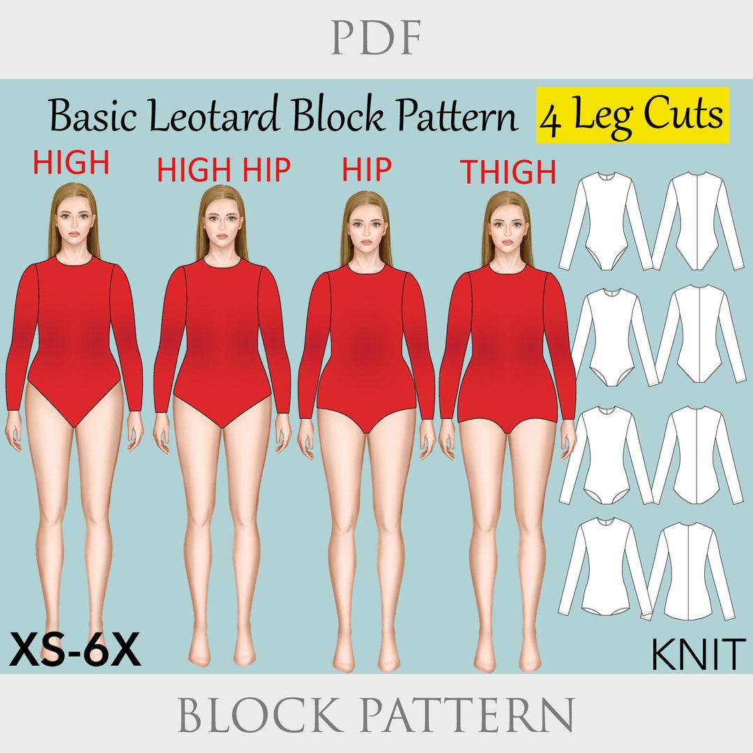 Women's 4 LEG CUTS Leotard Sewing Pattern Leotard Sewing - Etsy UK