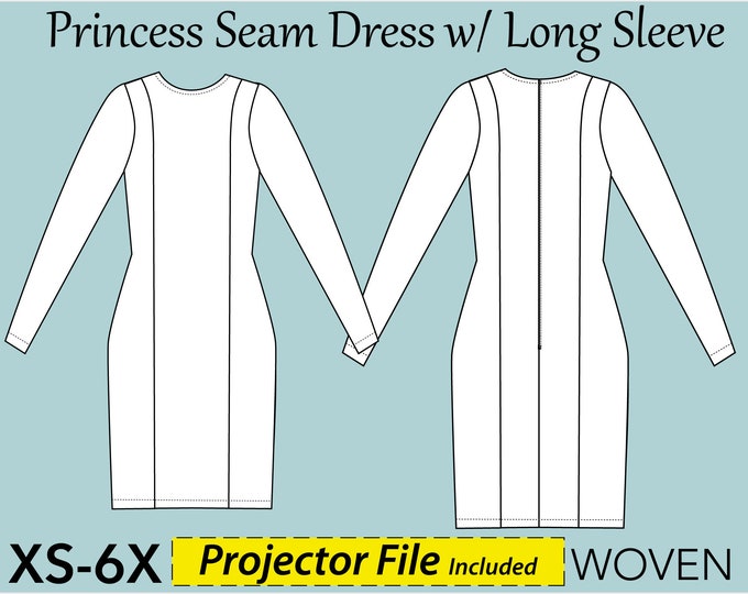 Sz 8 Thru 18 New Look 6254 Misses' V-neckline Midi Dress Panelled ...