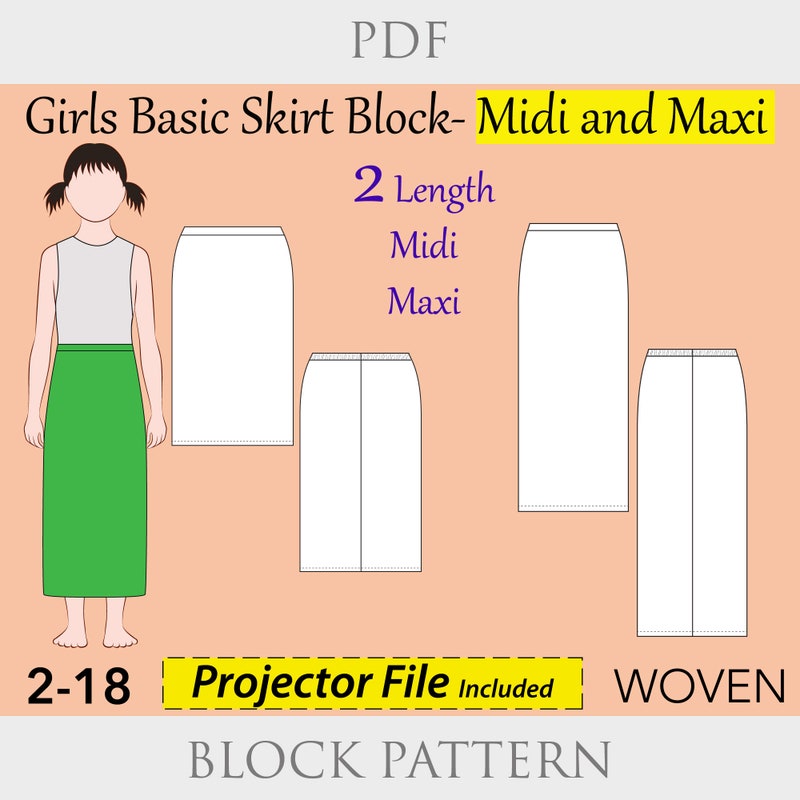 Long Skirt Pattern - Etsy