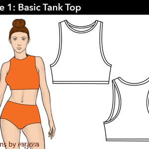 Sports Bra/tank Top Block Sports Bra Pattern With Back - Etsy Canada