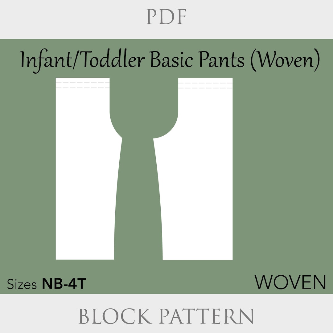 Infant Toddler Basic Pants Woven Sewing Pattern NB 4T, Baby Trousers ...