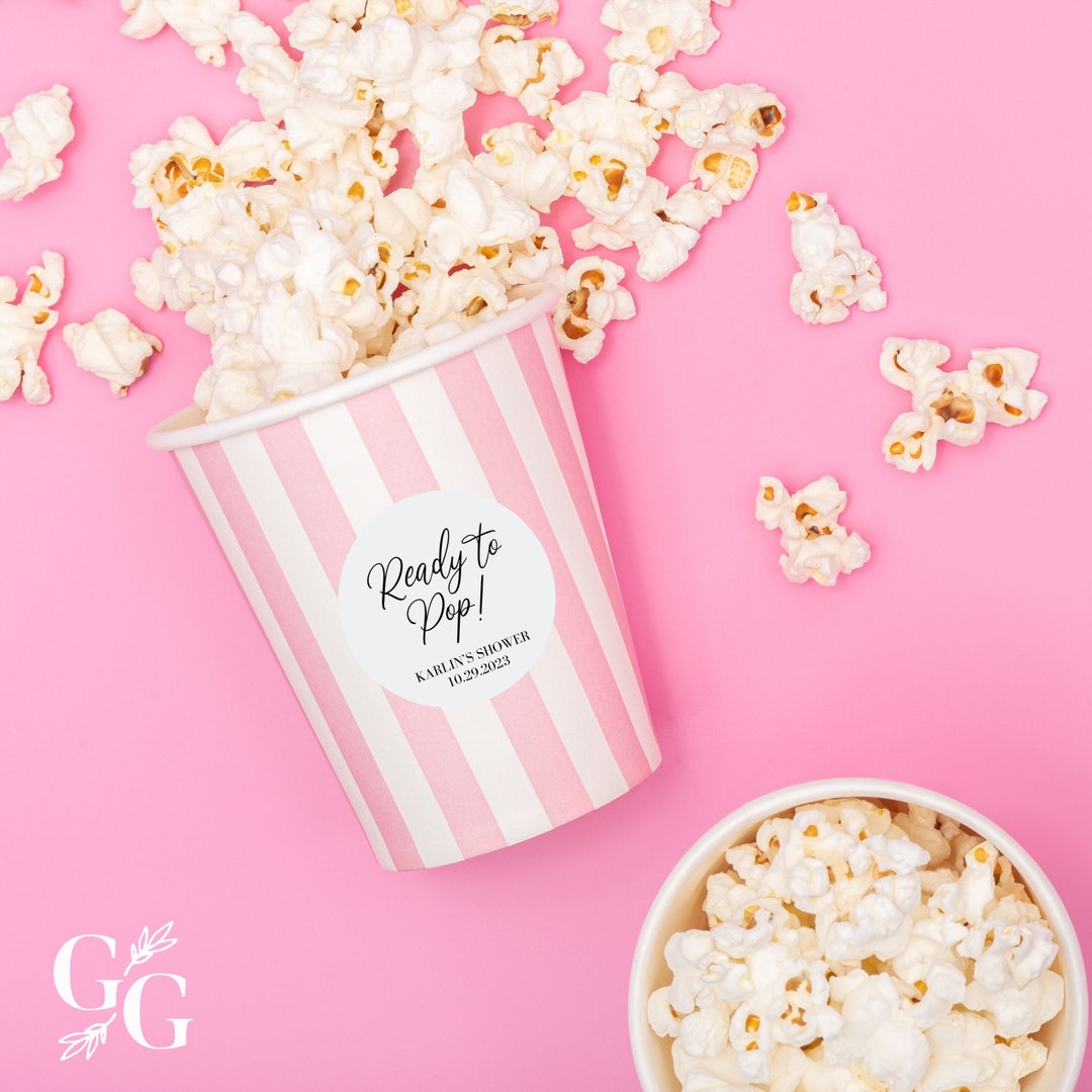Ready to Pop Baby Shower Label-baby Shower Popcorn Favor Stickers-ready ...