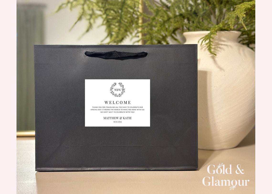 Wedding Welcome Bag Stickers - Personalized Gift Bag Labels - Etsy