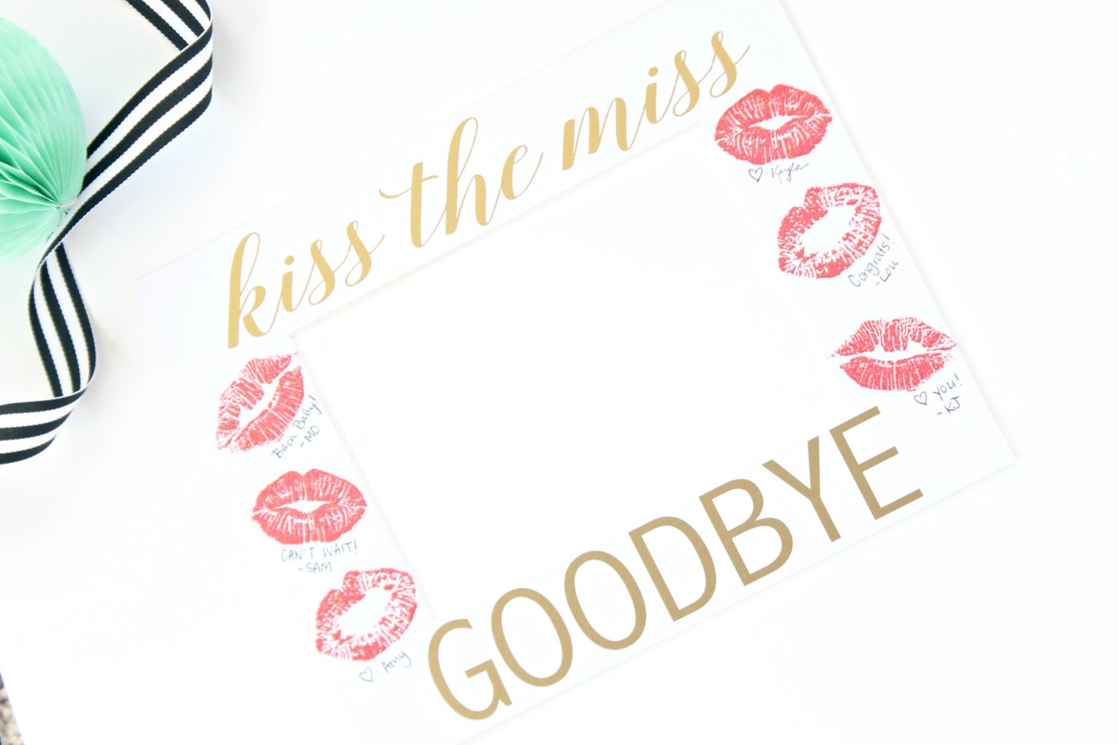 Kiss the Miss Goodbye Picture Frame Mat Bachelorette Party - Etsy