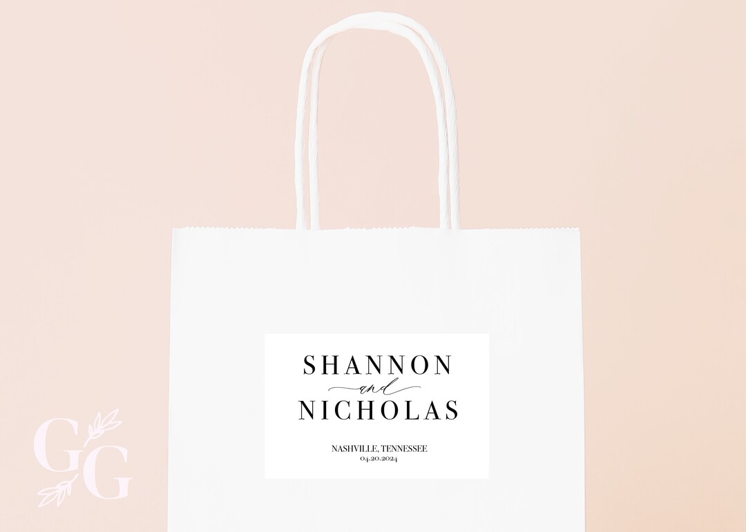 Wedding Labels - Wedding Gift Bag Stickers - Labels - Welcome Labels ...