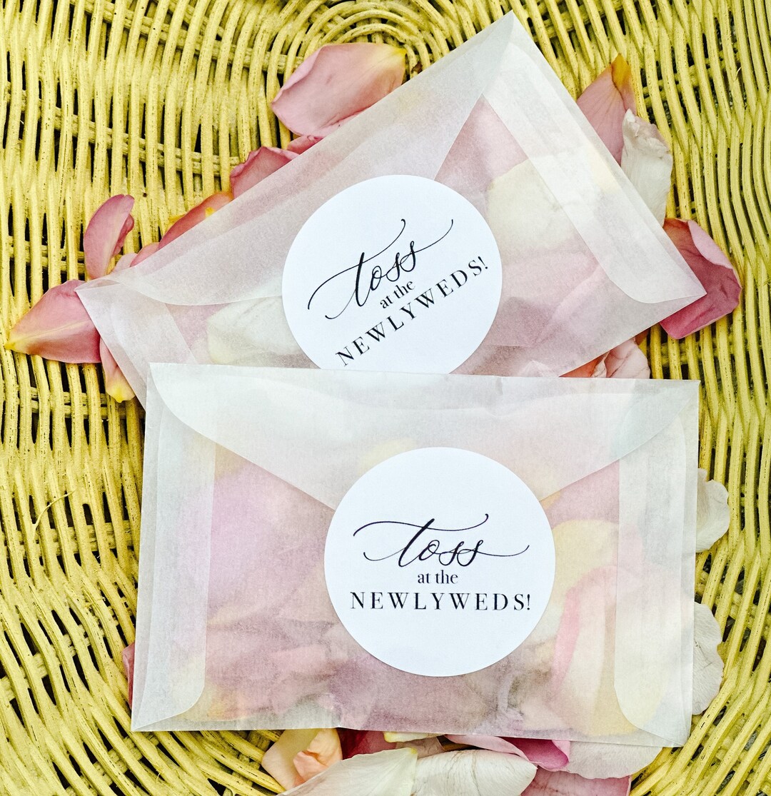 Wedding Petal Toss Stickers - Petal Toss Bags- Wedding Exit Bags ...