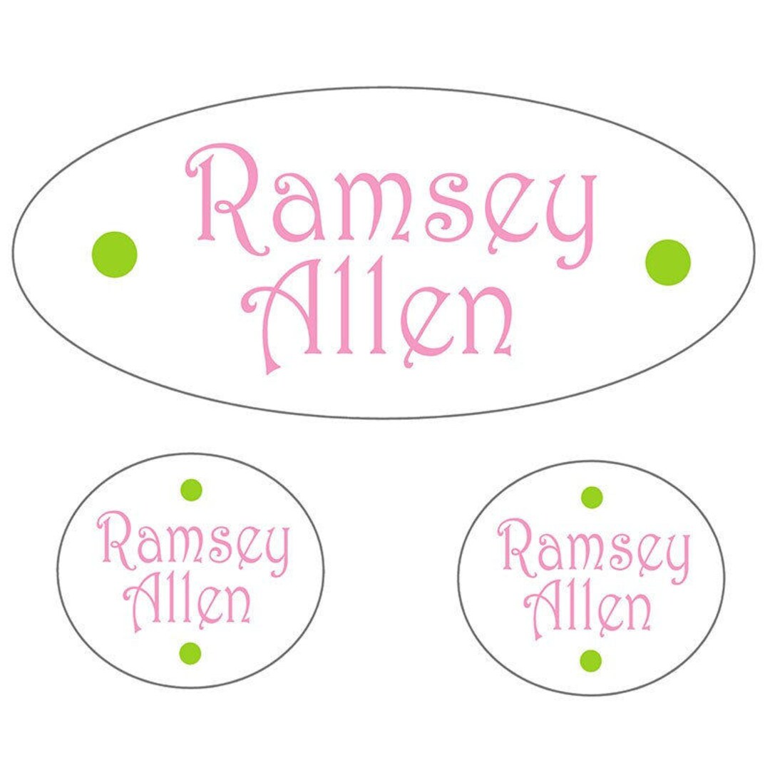 Lime and Lite Pink Waterproof Labels | Kids Labels | Personalized ...