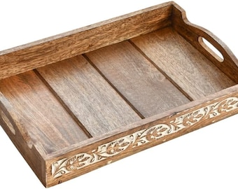 Carved Wooden Tray - Etsy
