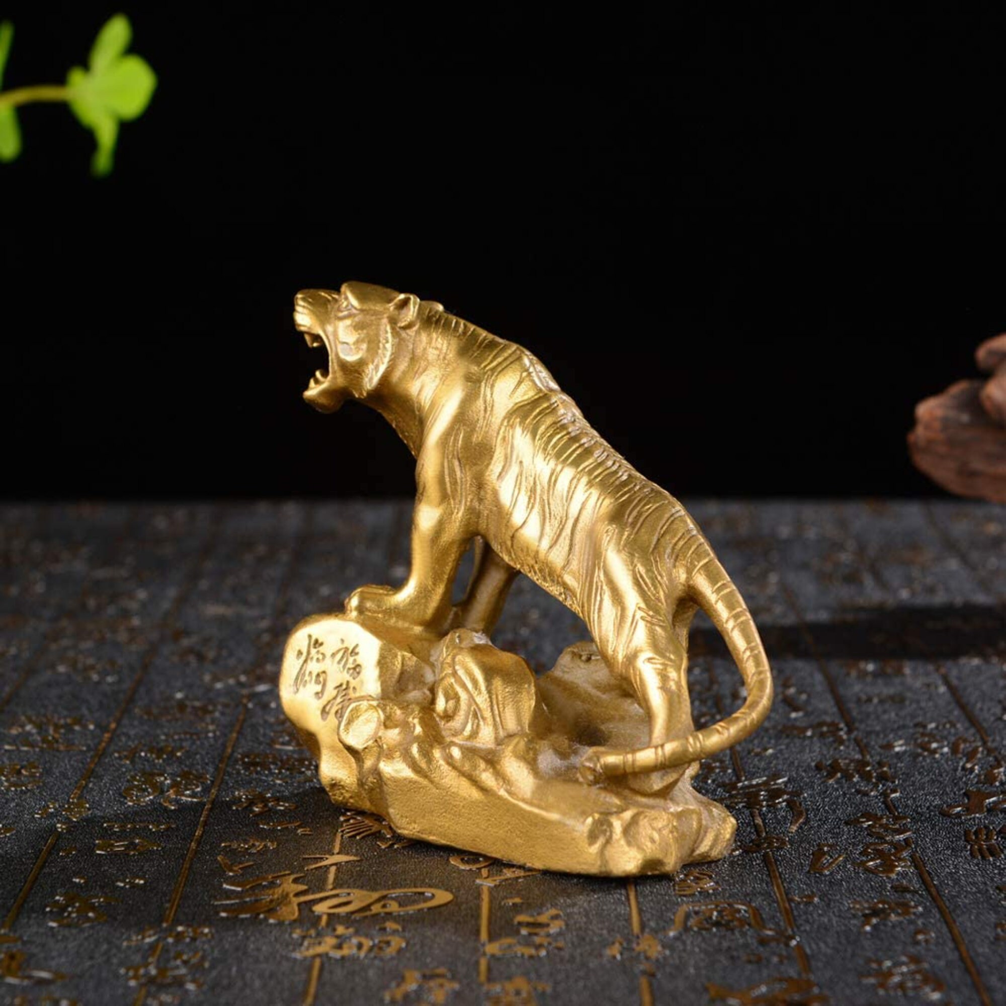 Figurines Chinese Fengshui Handmade Brass Lucky Tiger Statue Attract ...