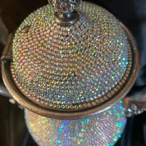 Handcrafted Vintage Teapot Covered With Rhinestones, Handcrafted Teapot ...