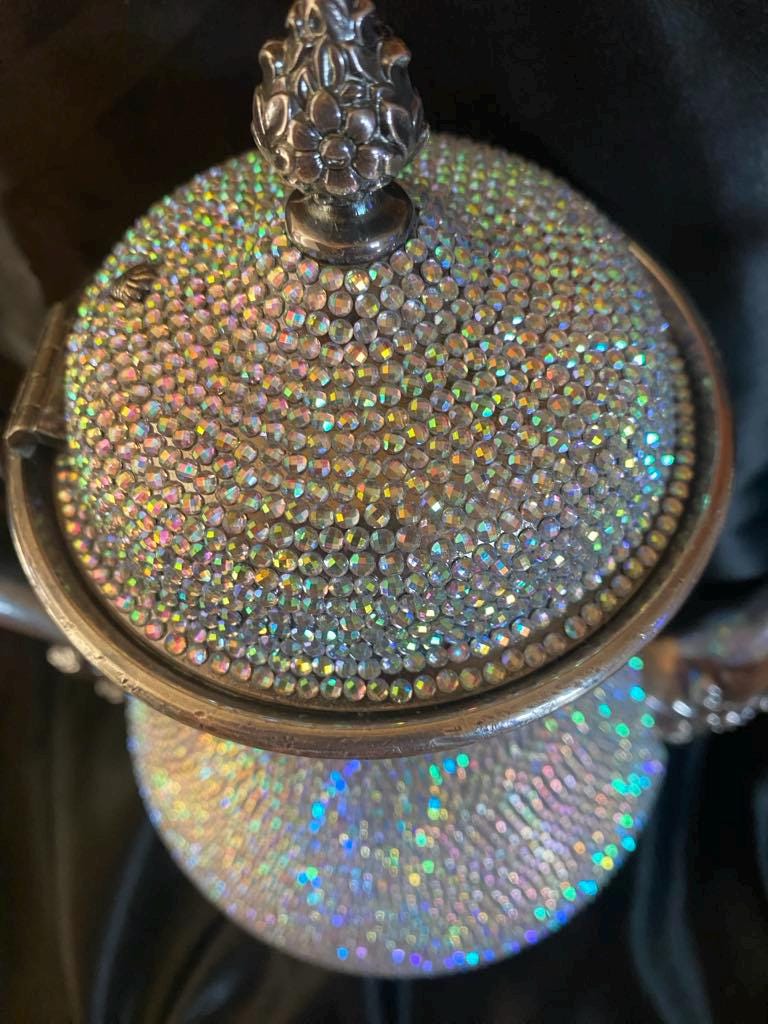 Handcrafted Vintage Teapot Covered With Rhinestones, Handcrafted Teapot ...