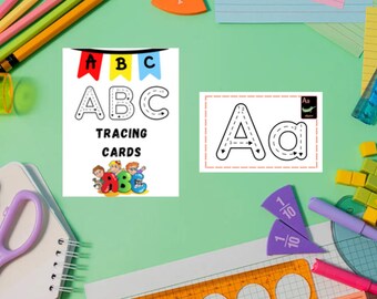 Alphabet Tracing Cards, Letter Tracing, Letter of the Alphabet ...
