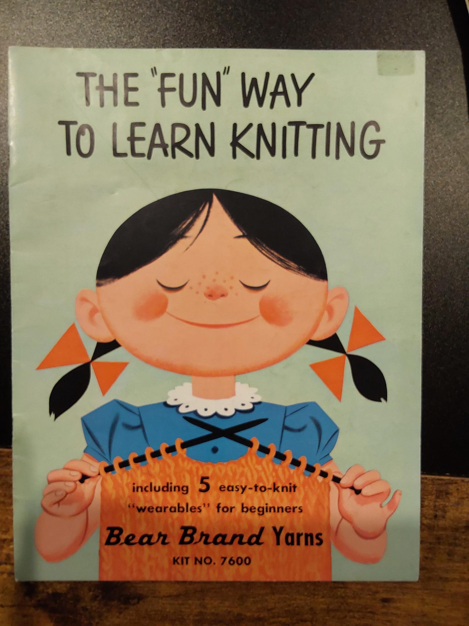 VINTAGE KNITTING BOOK the Fun Way to Learn Knitting, Vintage Knitting ...