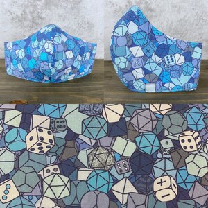 Dice Face Mask Reusable Washable Cotton Polyhedral Dnd RPG | Etsy