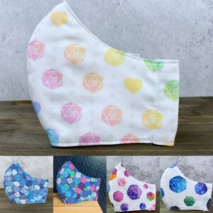 Dice Face Mask Reusable Washable Cotton Polyhedral Dnd RPG | Etsy