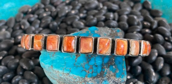 Orange Spiny Oyster Shell and Sterling Silver Southwe… - Gem