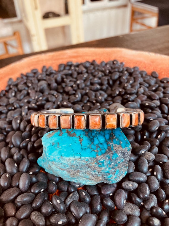 Orange Spiny Oyster Shell and Sterling Silver Southwe… - Gem