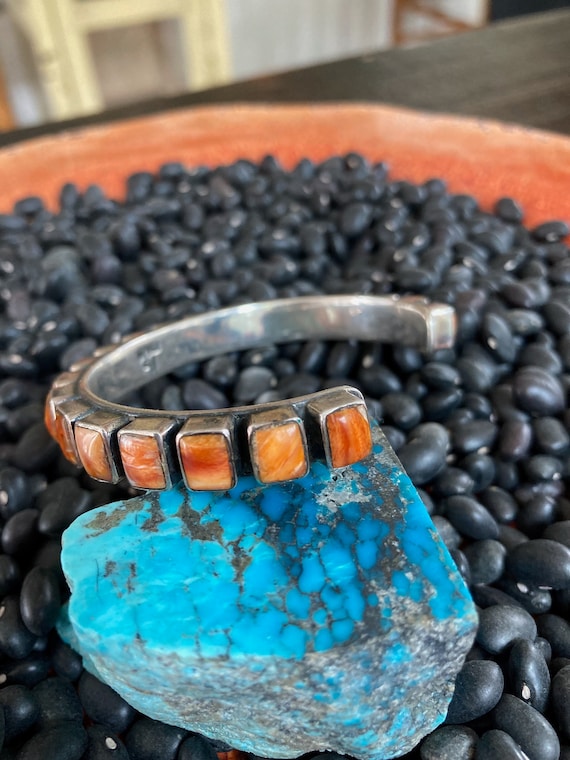 Orange Spiny Oyster Shell and Sterling Silver Southwe… - Gem