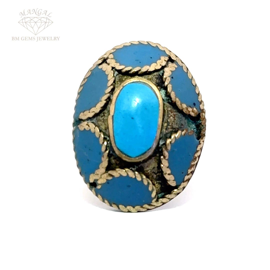 Vintage Afghan Torquise Ring - Etsy