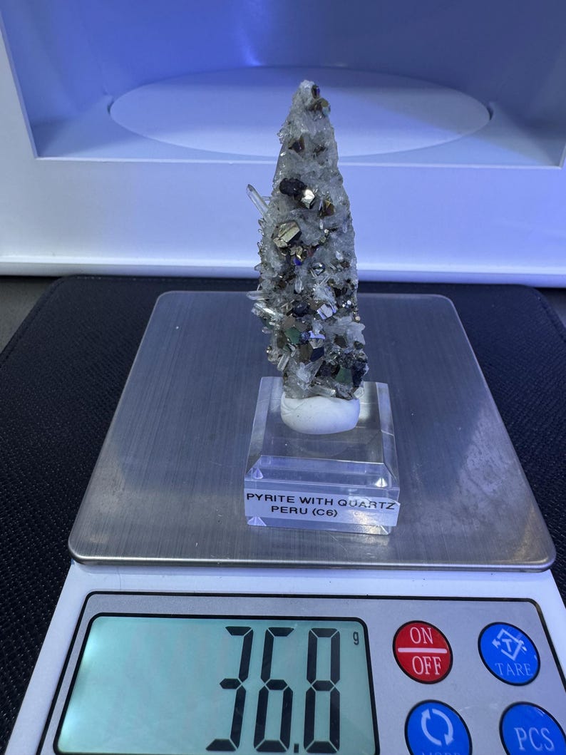 Natural Pyrite With Quartz 35.8 Grams From Peru - Etsy