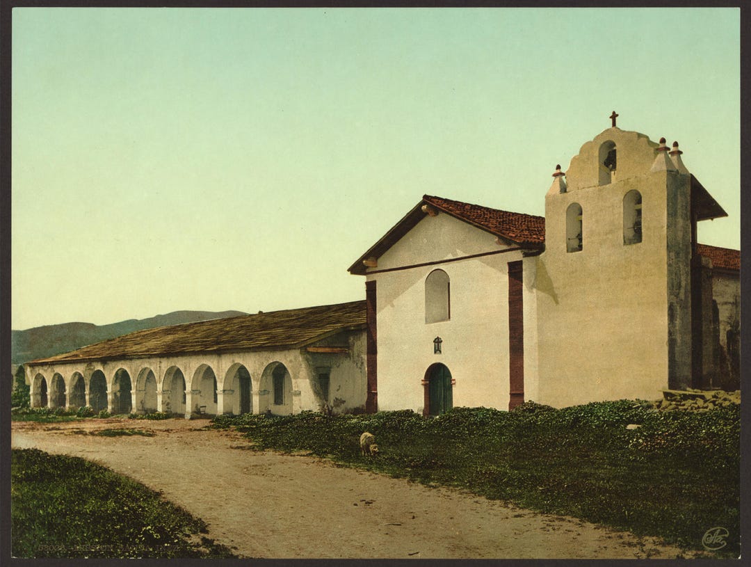 Mission Santa Inez 1898. Vintage Photo Postcard Reprint 8x10-up. Santa ...