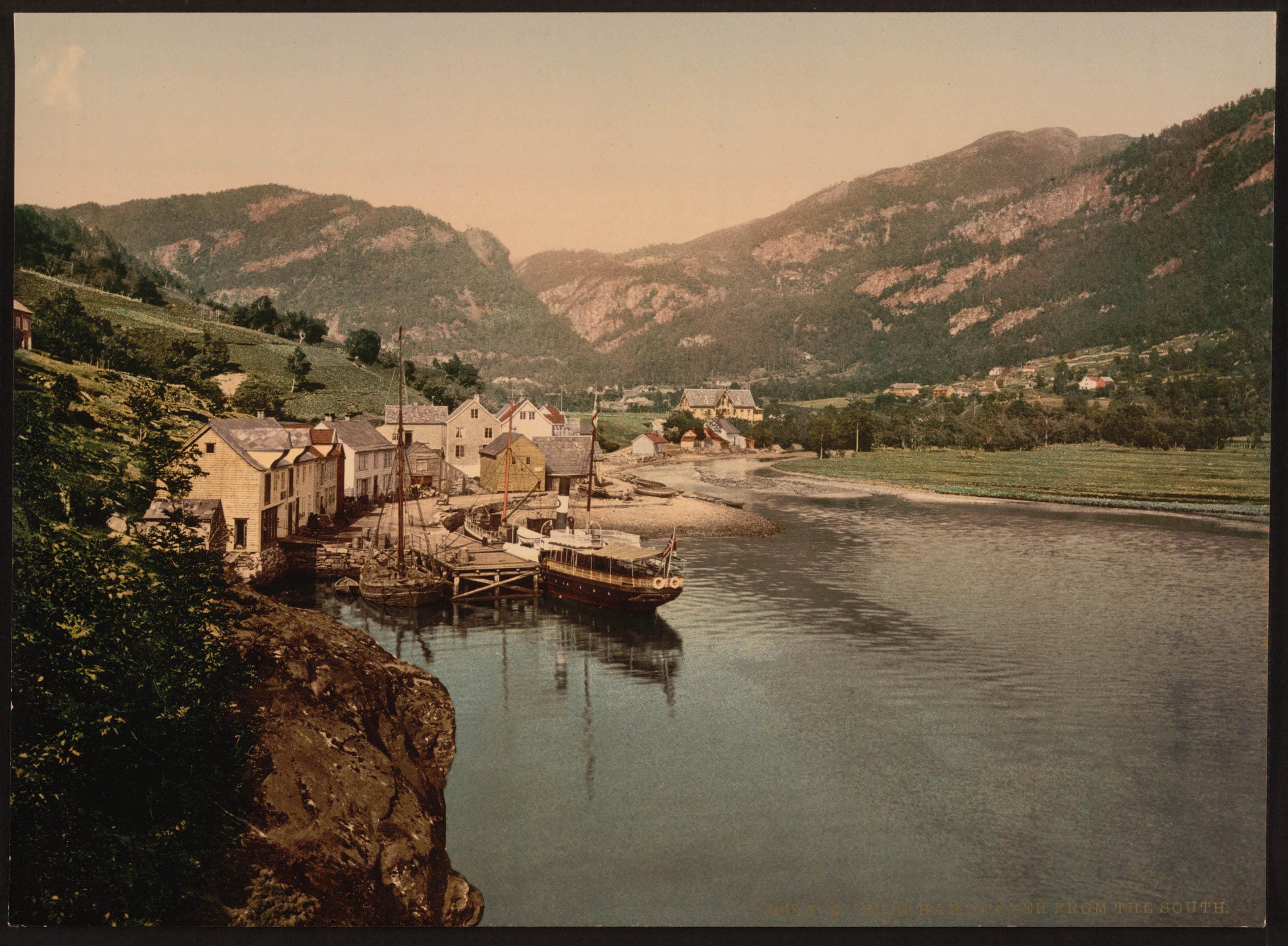 Eide Hardanger From the South, Hardanger Fjord, Norway] 1890. Vintage ...
