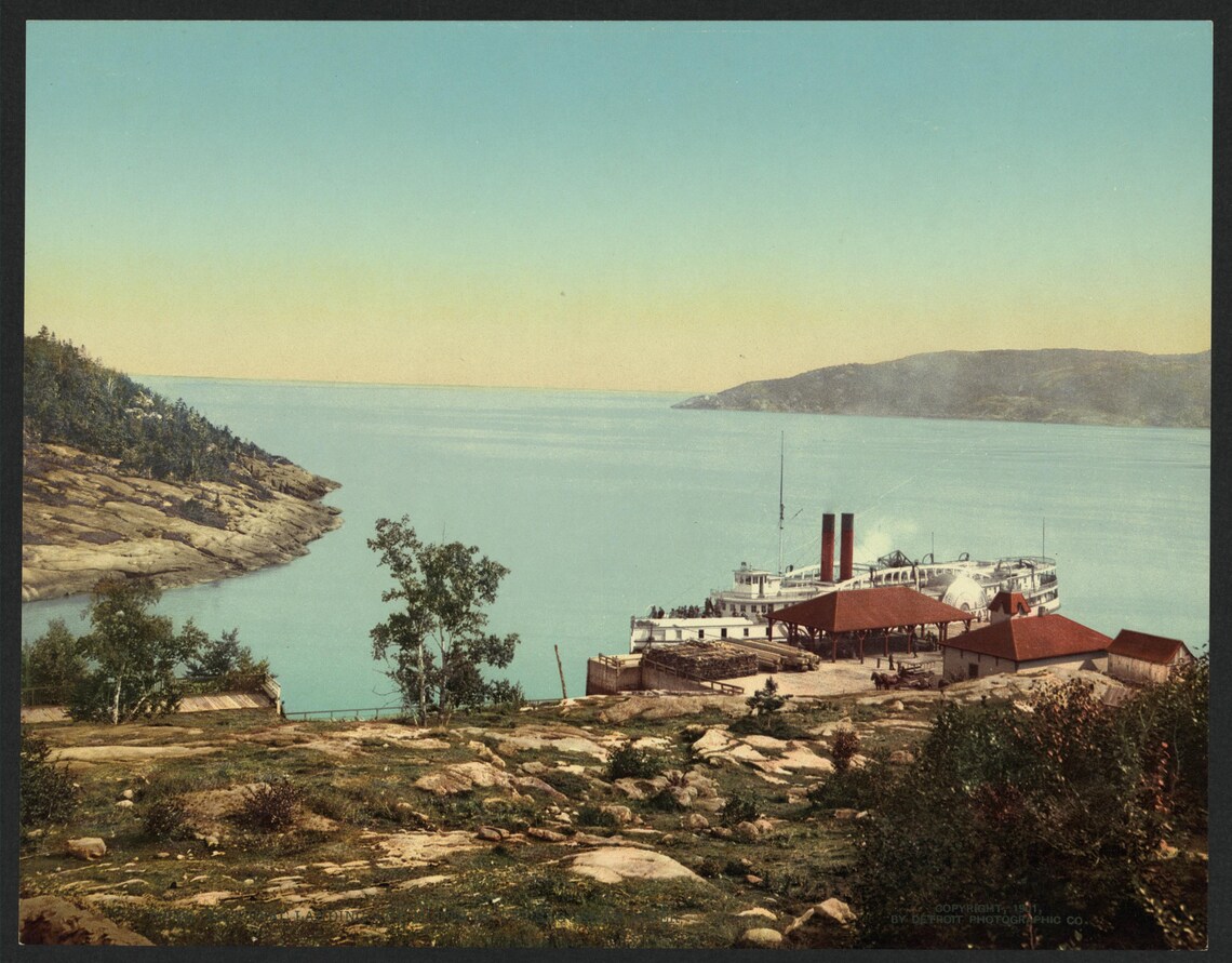 Tadousac Landing and Mouth of the Saguenay River 1901. Vintage Photo ...