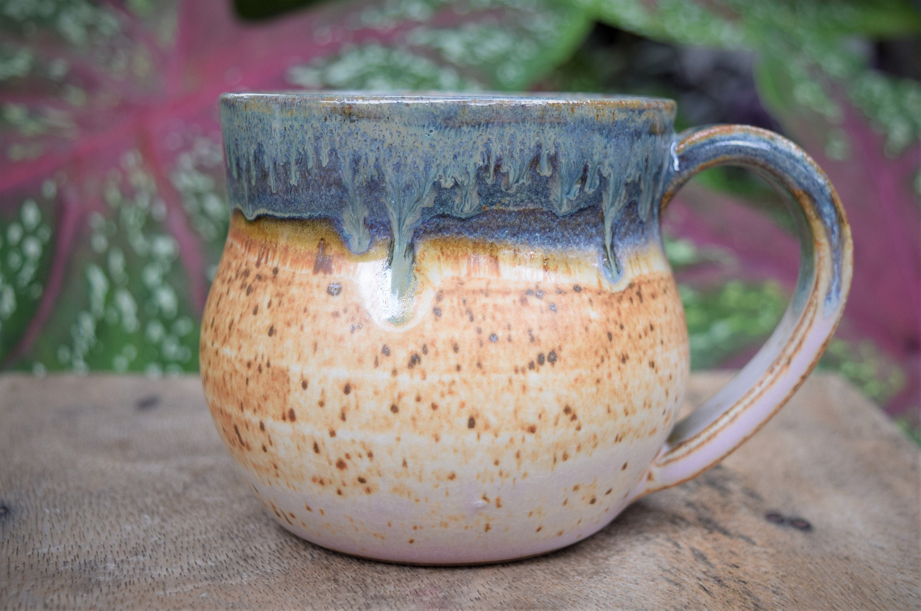 Fat Bottom Ceramic Mug Speckled Coffee Mug Round Mug With | Etsy