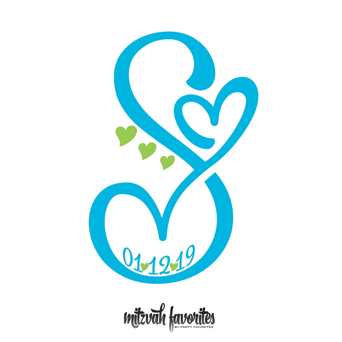 Heart Monogram Mitzvah Logo - Etsy