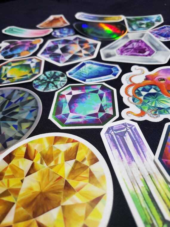 Sticker Pack/ Vinyl Stickers/gemstone Stickers/ - Etsy