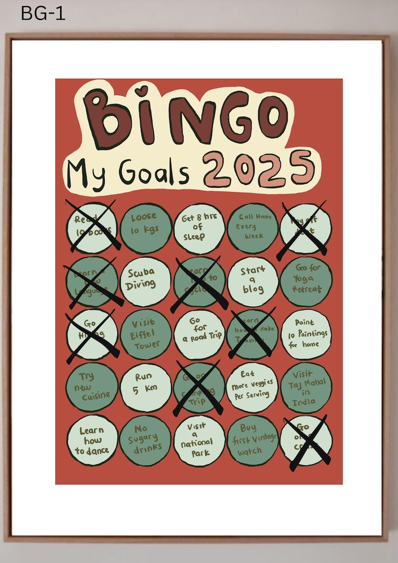 2025 Goal Setting Bingo Card Template Create Your Own Vision Board ...