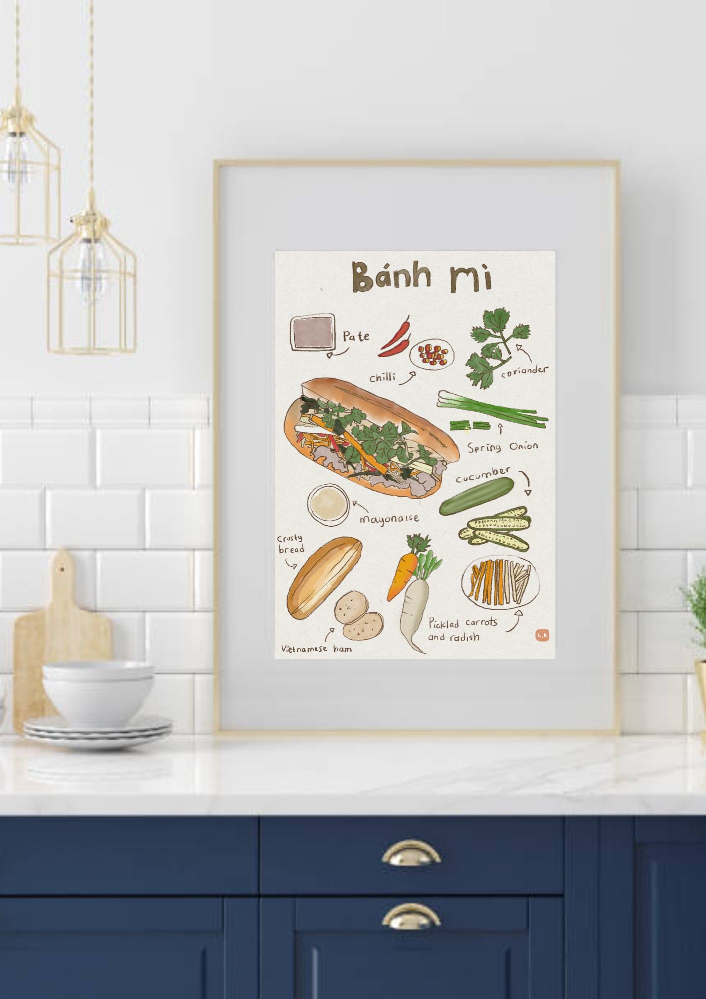 Banh Mi Poster, Printable, Kitchen Decor, Home Decor, Printable Wall ...