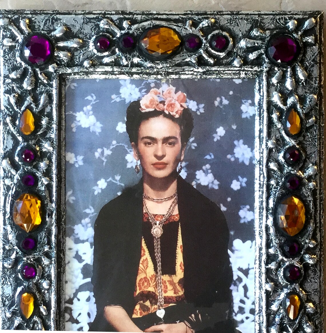 Frida Kahlo Shrine Assemblage Art Frame Jeweled Tin Picture - Etsy