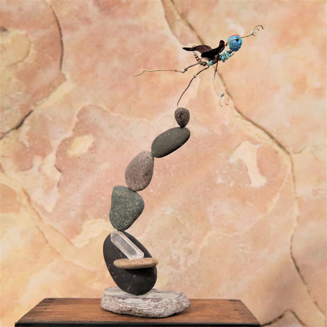 Fairy Sprite Dancing on Magical Floating Stepping Stones. OOAK Artisan ...