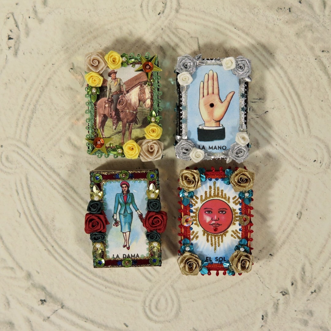 Matchbox Shrine With Necklace. Pocket Shrine. Mexican Loteria Card ...