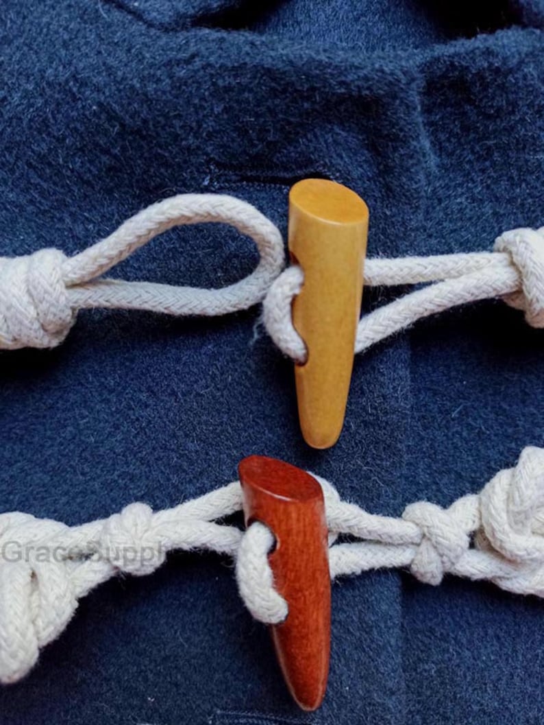 2 Pairs of Duffle Wooden Toggle Button,toggle Closures for Overcoat ...