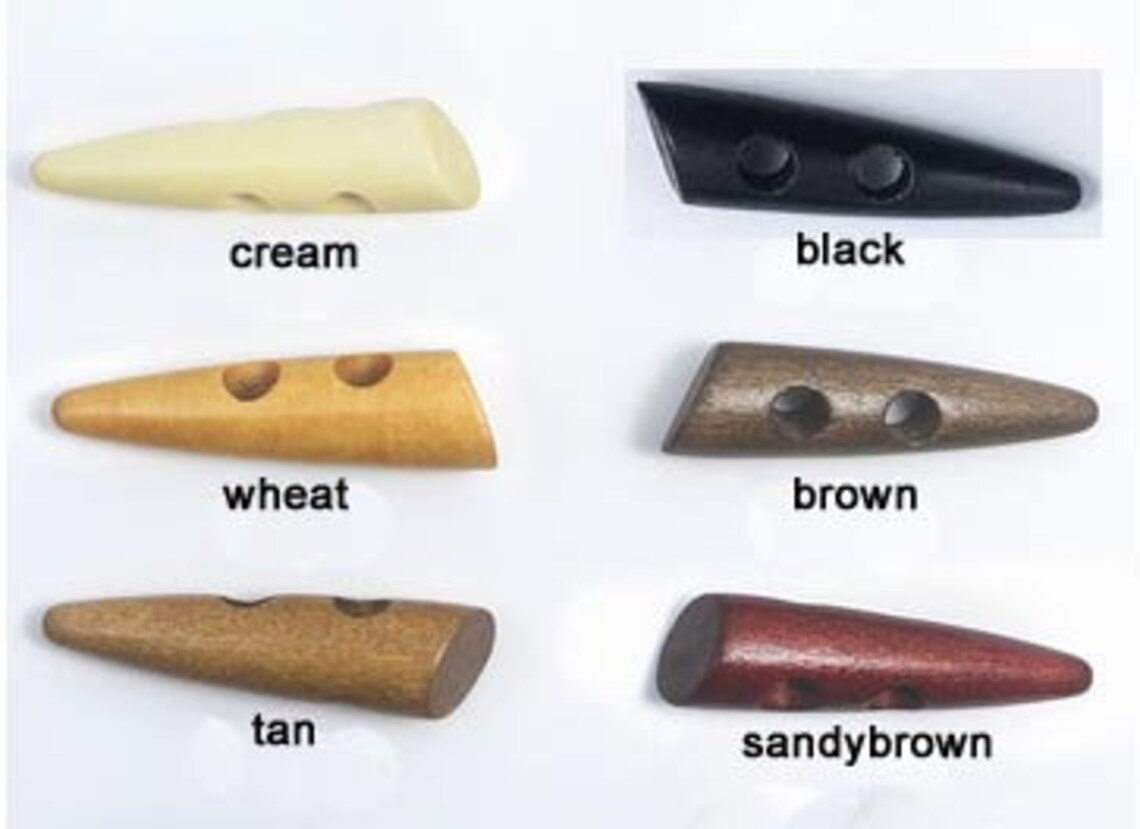 2 Pairs of Duffle Wooden Toggle Button,toggle Closures for Overcoat ...