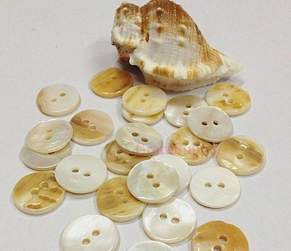 Lot of 30 Abalone Shell Button Round 30pcs in Pearl Color | Etsy