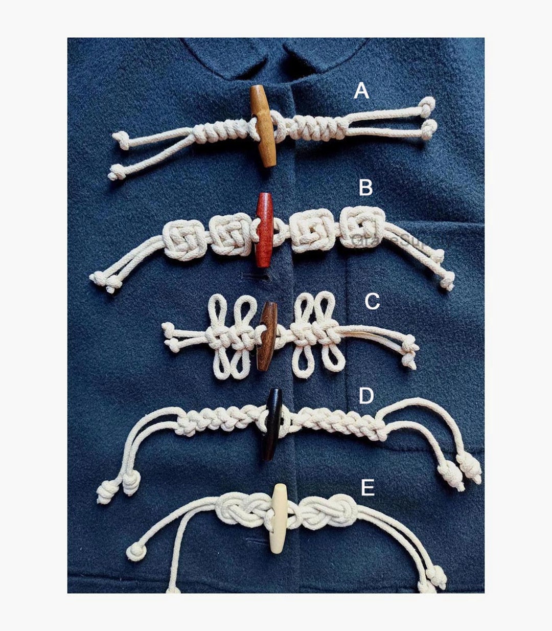 2 Pairs of Duffle Wooden Toggle Button,toggle Closures for Overcoat ...