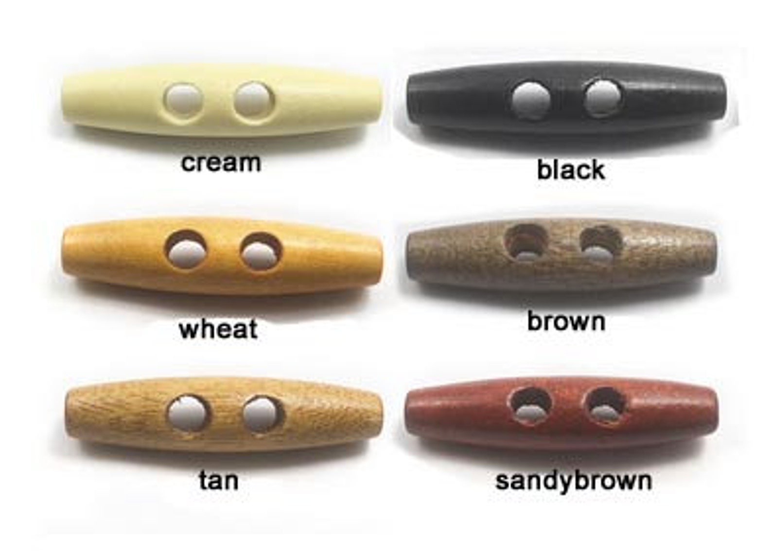 2 Pairs of Duffle Wooden Toggle Button,toggle Closures for Overcoat ...