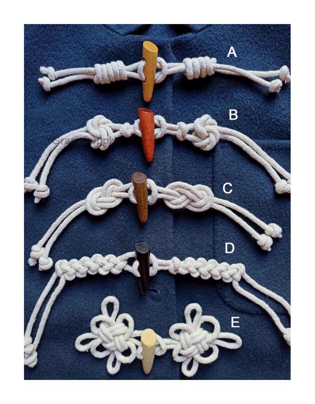 2 Pairs of Duffle Wooden Toggle Button,toggle Closures for Overcoat ...