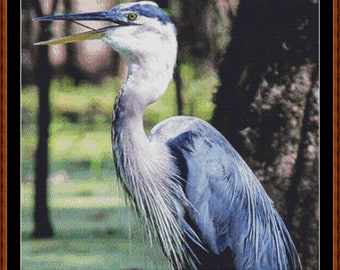 Blue Heron Cross Stitch Pattern - Etsy