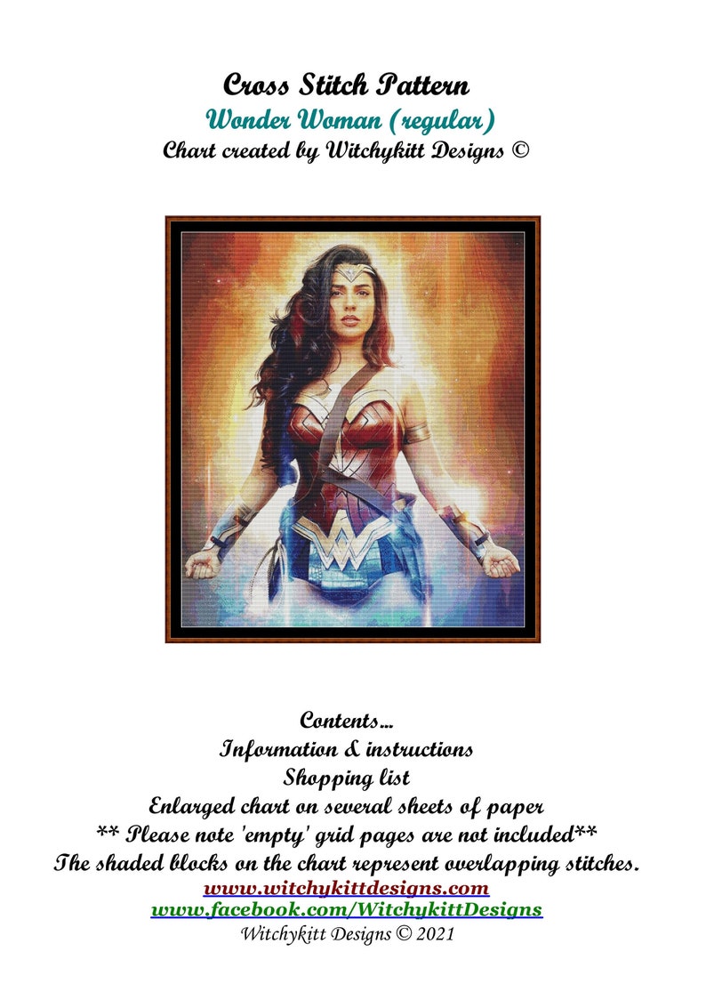 Wonder Woman ~~ Cross Stitch Pattern - Etsy