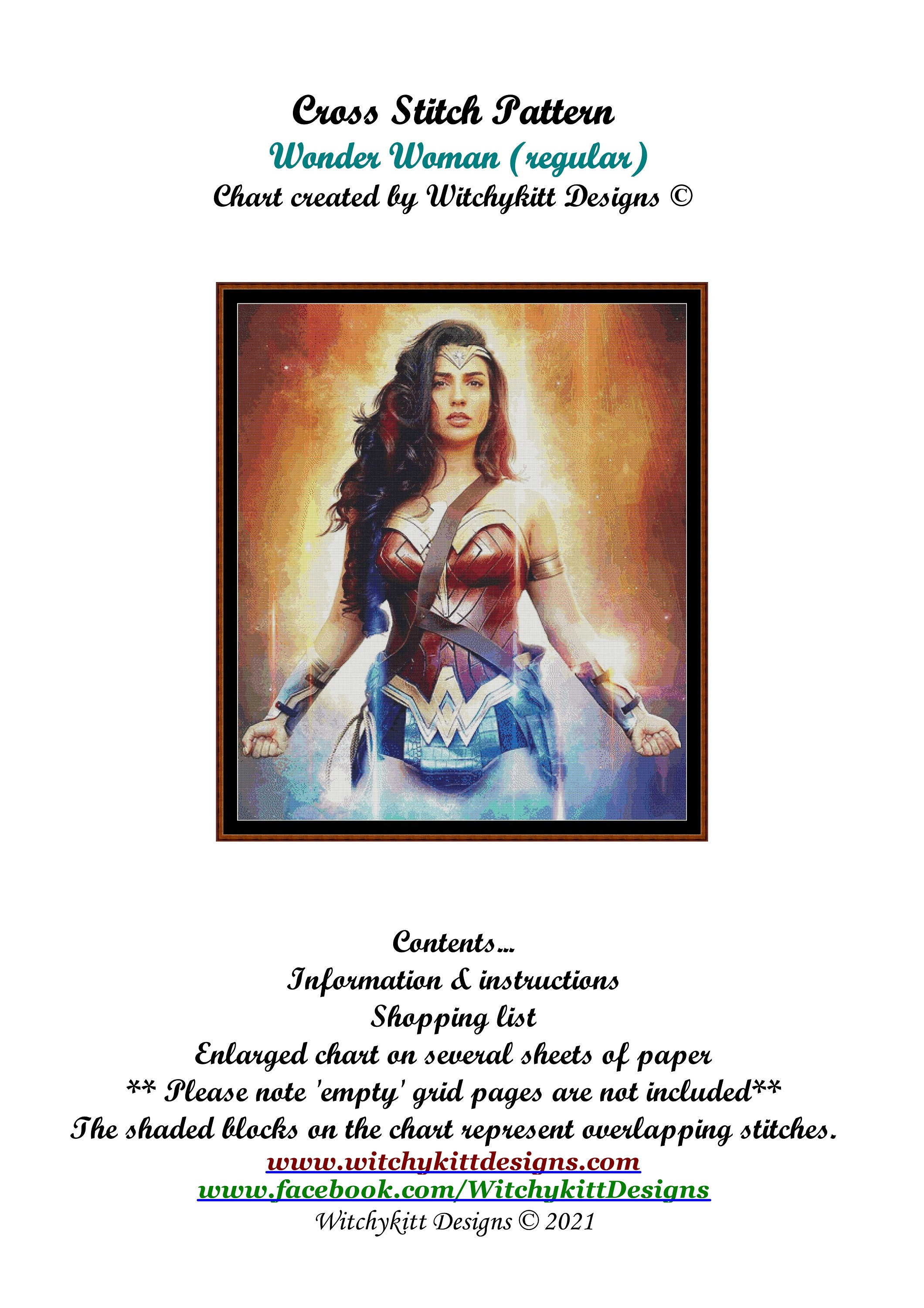 Wonder Woman ~~ Cross Stitch Pattern - Etsy