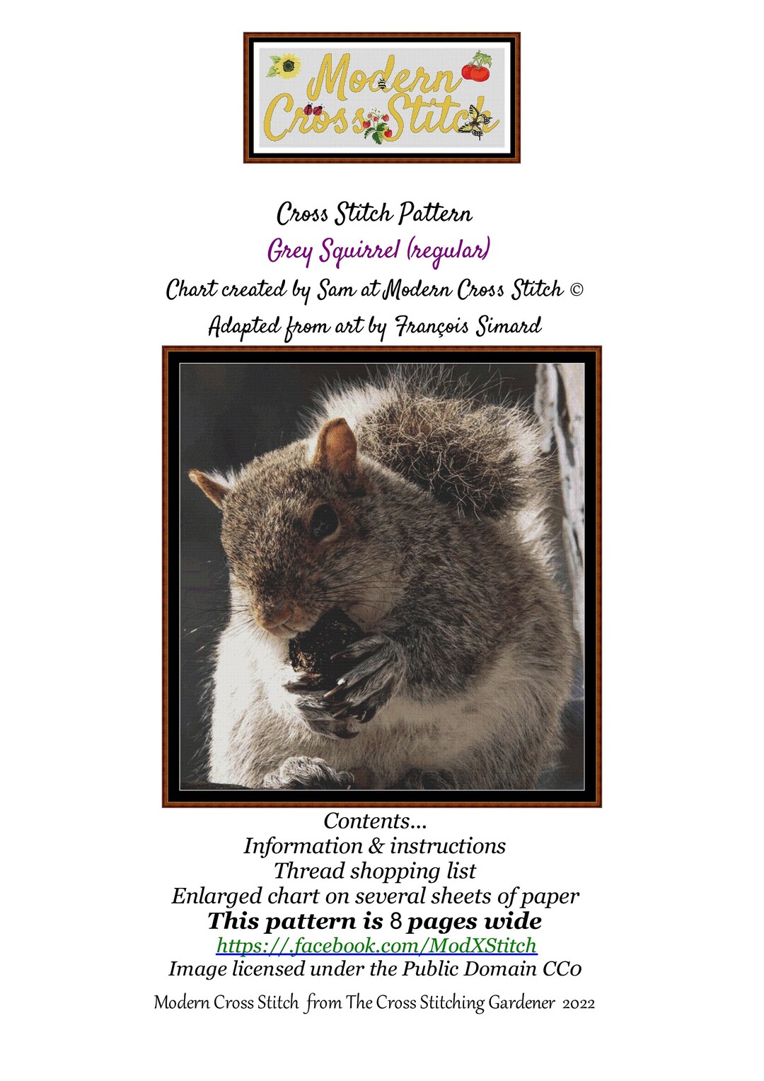 Grey Squirrel ~~ Cross Stitch Pattern - Etsy