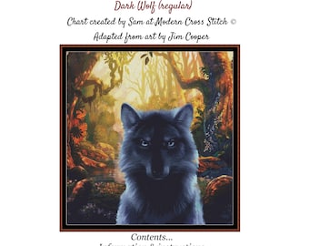 Werewolf Cross Stitch Pattern for Beginners Witch Embroidery Pattern ...