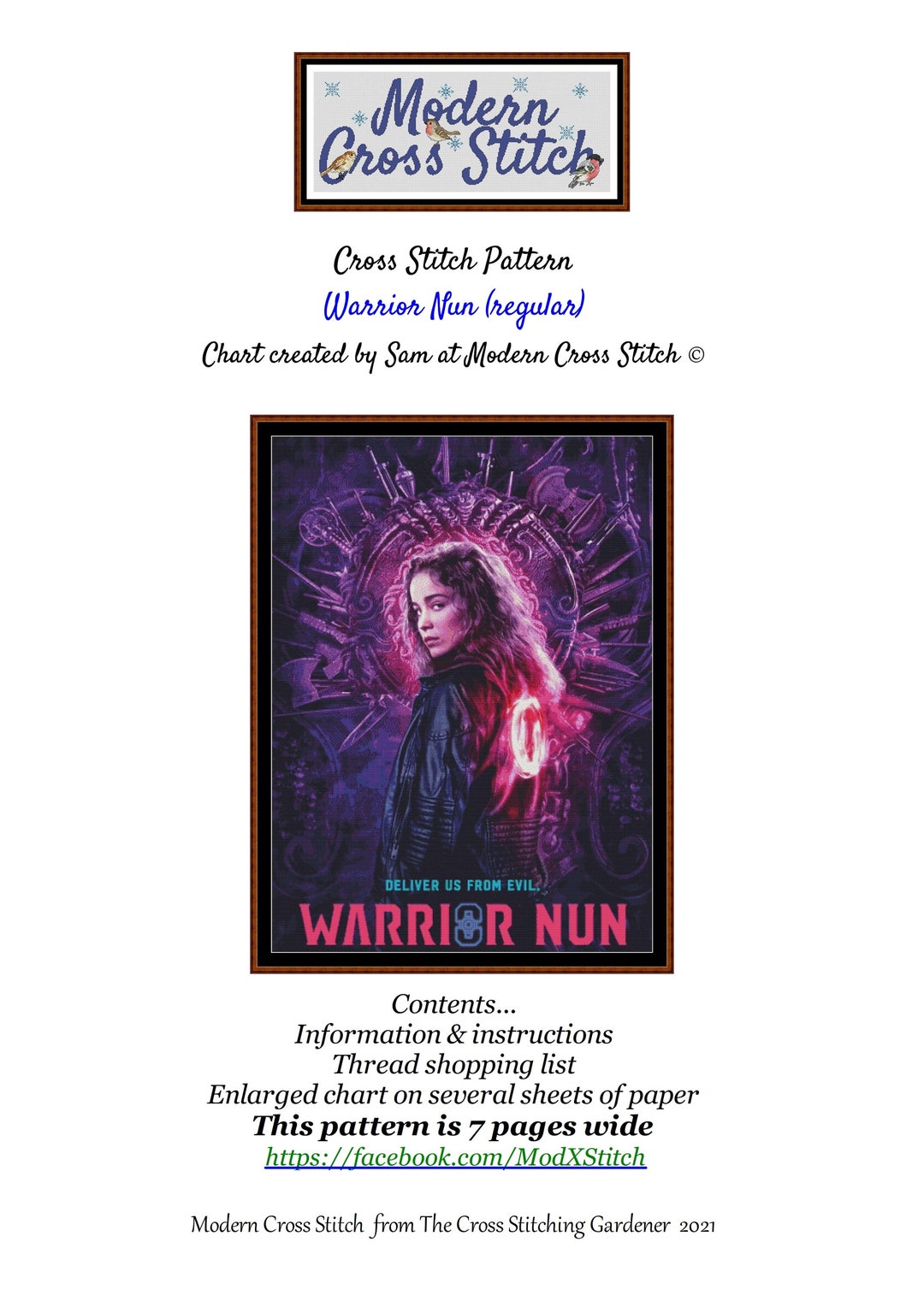 Warrior Nun ~~ Cross Stitch Pattern - Etsy